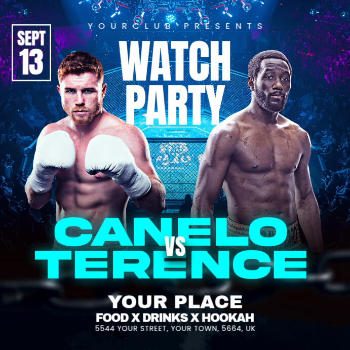 Terence Crawford vs Canelo Alvarez Flyer Template | PosterMyWall