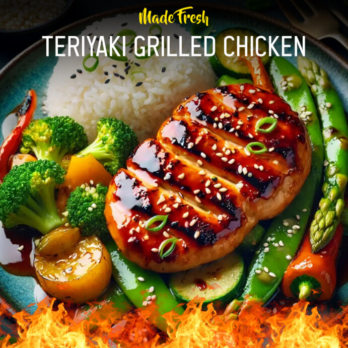 Teriyaki Grilled Chicken Template | PosterMyWall