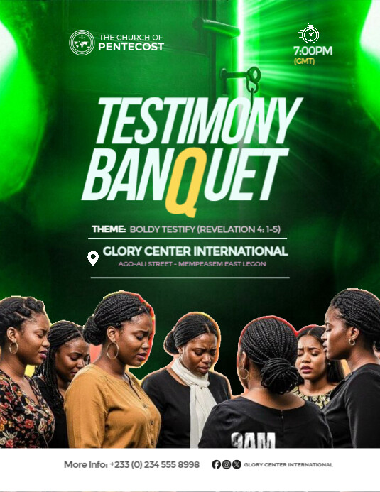 Copy of Testimony Banquet Church Event Template | PosterMyWall