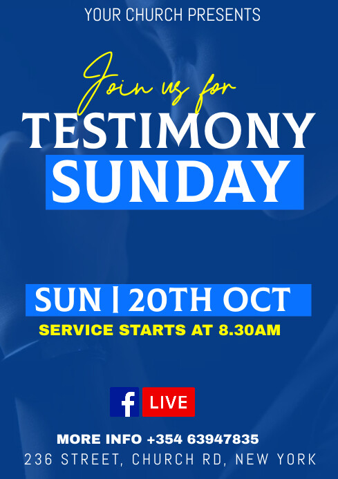 Copy of Testimony Sunday | PosterMyWall