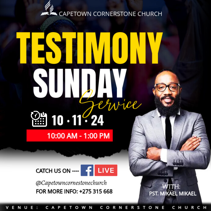 testimony sunday service flyer Template | PosterMyWall