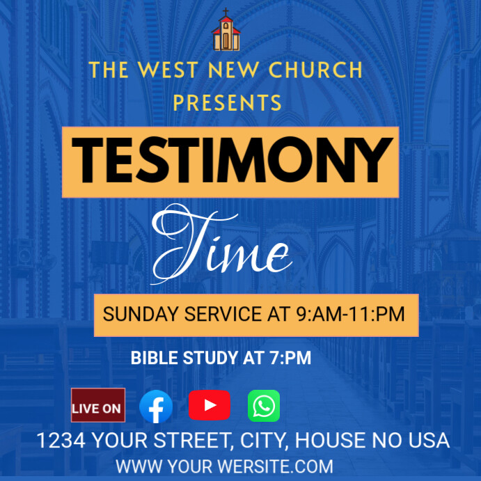 Copy of TESTIMONY TIME | PosterMyWall