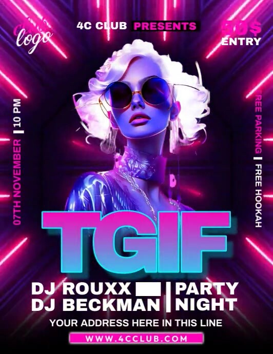 Plantilla de TGIF Club Party | PosterMyWall