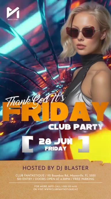 TGIF Club Party Social Media Ad Template | PosterMyWall