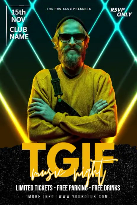 Plantilla de TGIF Music Night Club | PosterMyWall