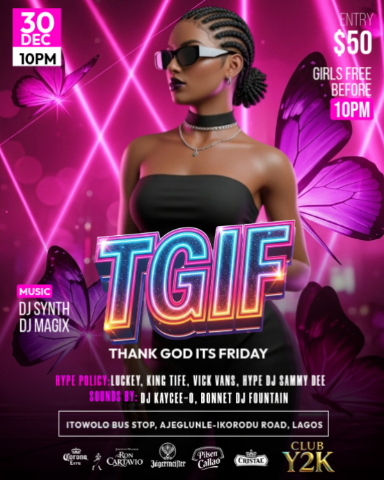 TGIF Neon Celebration Template | PosterMyWall