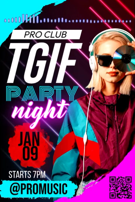 Plantilla de TGIF Night Dj Party | PosterMyWall