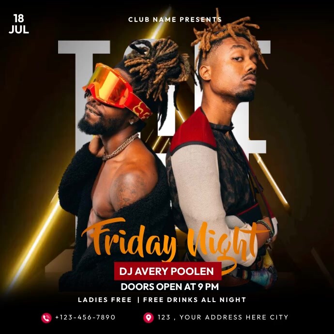 Plantilla de TGIF Party Night | PosterMyWall