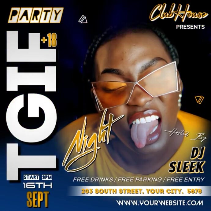 Copy of TGIF PARTY NIGHT FLYER TEMPLATE | PosterMyWall