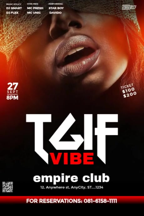 Tgif party vibe flyer Template | PosterMyWall