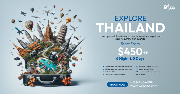 Thailand Tour Package Ad Template | PosterMyWall