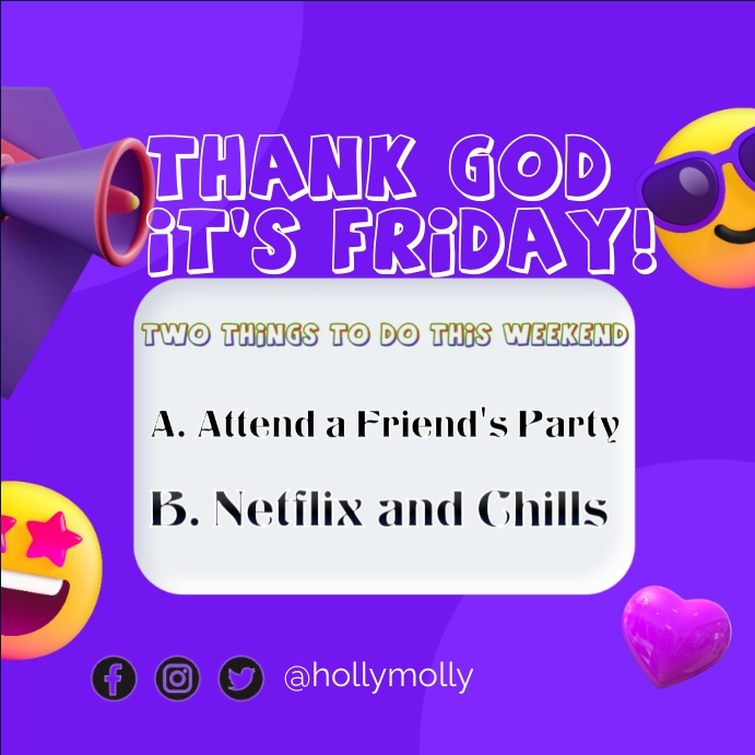 Thank God it's Friday Template | PosterMyWall