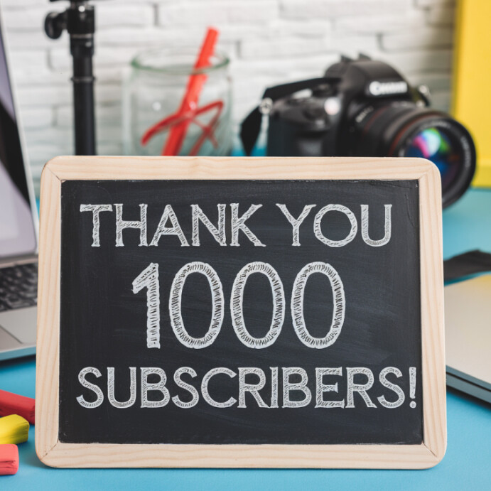 Thank you 1000 subscribers Template | PosterMyWall