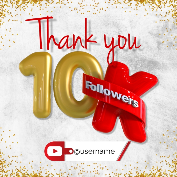 Thank you 10K Followers posters Template | PosterMyWall