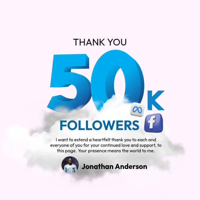 Copy of Thank You 50K followers | PosterMyWall