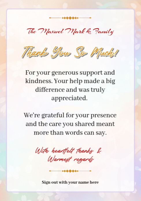 Thank you Appreciation Card Template | PosterMyWall