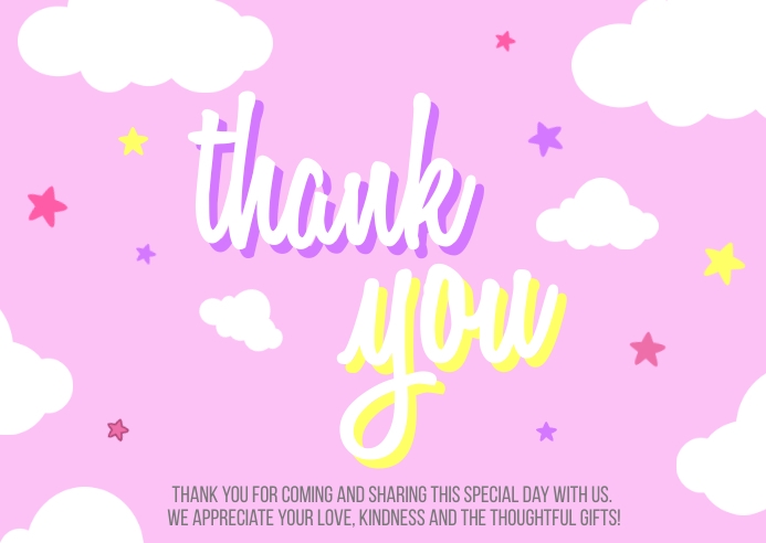Thank You Card - Clouds Template | PosterMyWall
