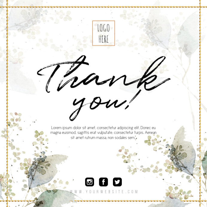 thank you card instagram post Template | PosterMyWall