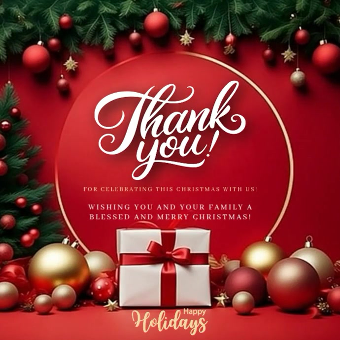 thank you christmas card online template | PosterMyWall