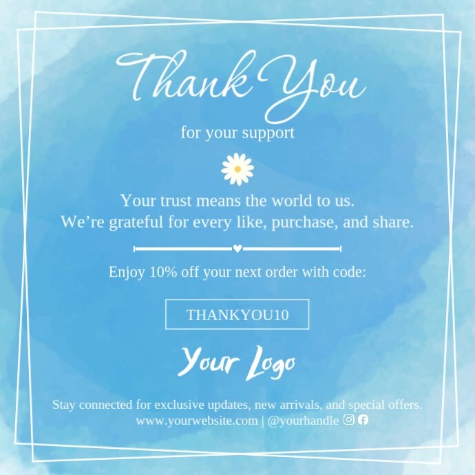 Thank You Customer Post Template | PosterMyWall