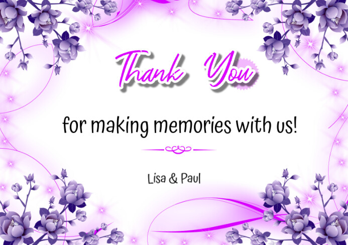 thank you floral card Template | PosterMyWall
