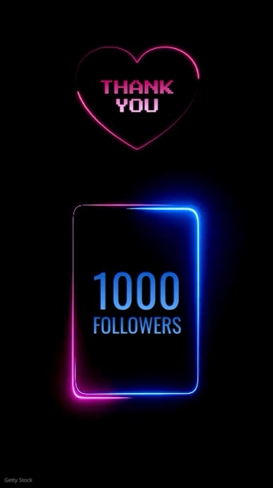 Copy of thank you followers appreciation video neon | PosterMyWall