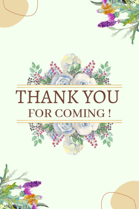 Plantilla de Thank you for coming | PosterMyWall
