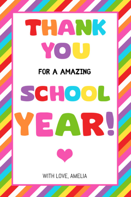 Plantilla de Thank you for Great School Year Tag Editable | PosterMyWall