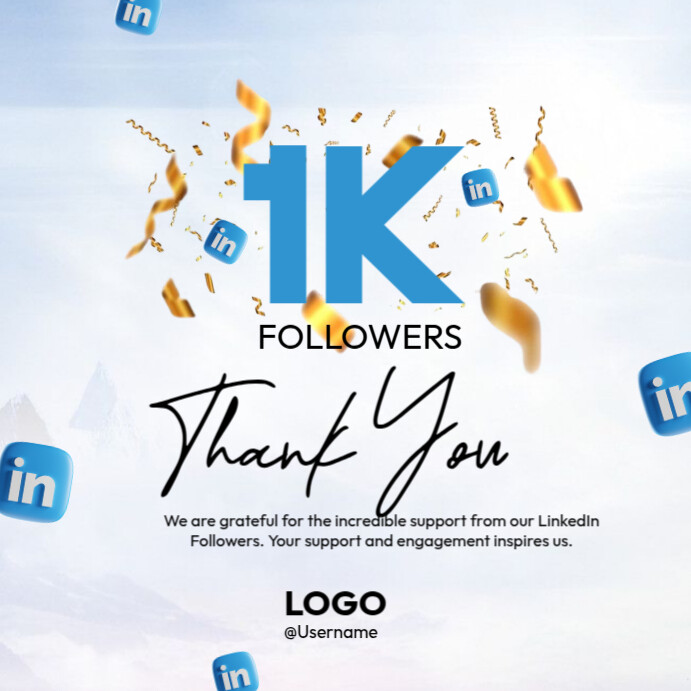 Thank You for LinkedIn Followers Template | PosterMyWall