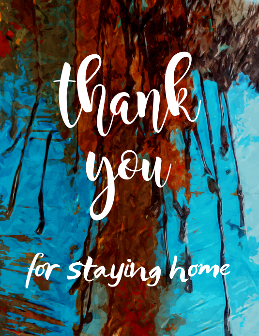 thank you for staying home post Template | PosterMyWall