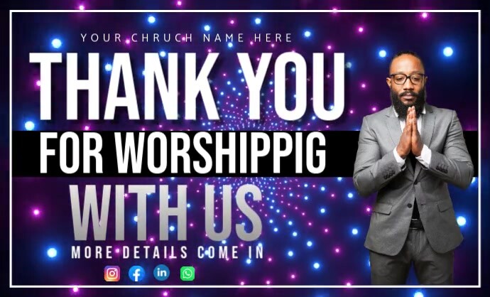 Thank you for worshiping with us Template | PosterMyWall