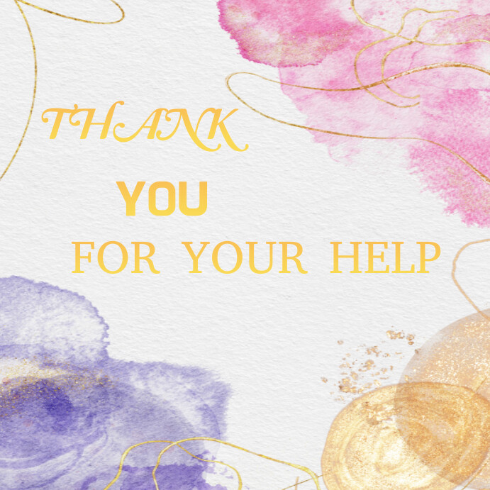 Thank you for your help template | PosterMyWall