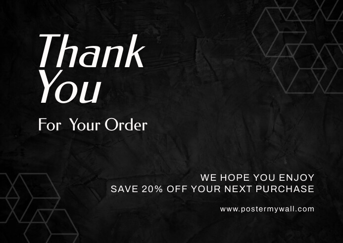 Thank You for Your Order Card Black Cool Template | PosterMyWall