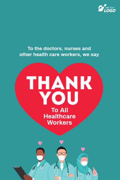 Thank You Healthcare Workers Poster Template | PosterMyWall
