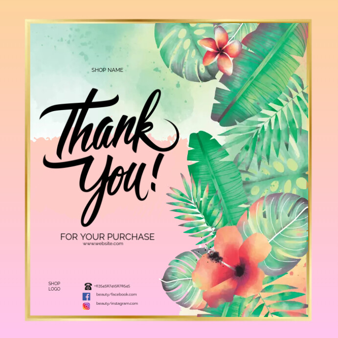 Plantilla de thank you instagram post (1) | PosterMyWall