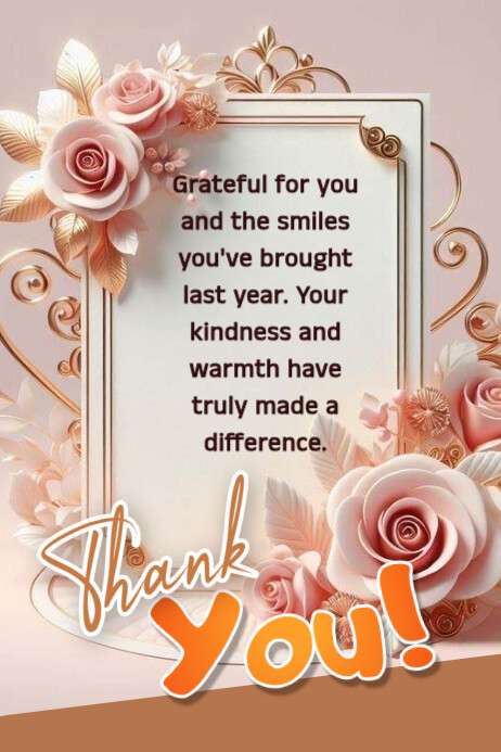 Thank you message Template | PosterMyWall