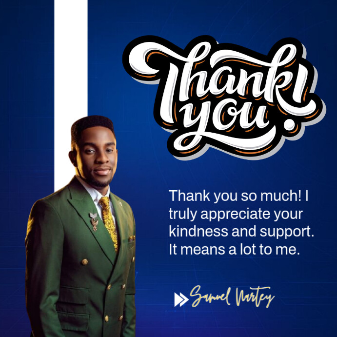 thank you message Template | PosterMyWall