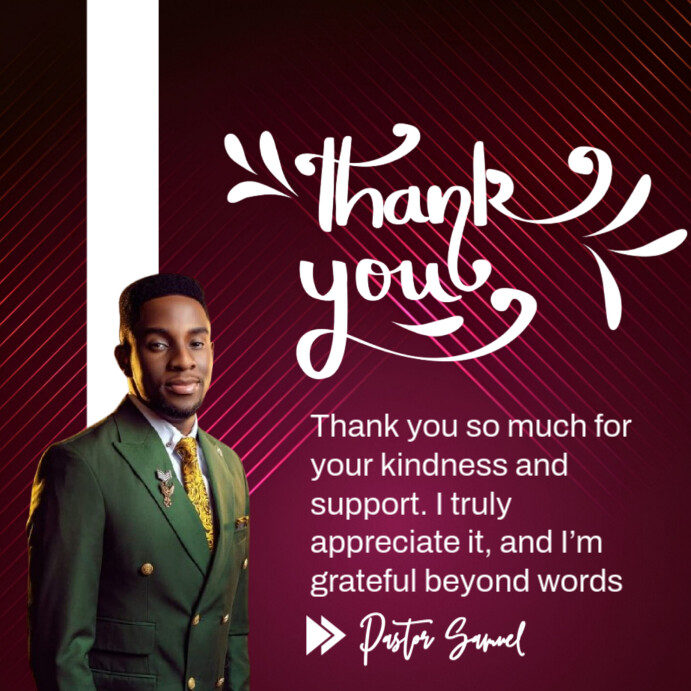 thank you message Template | PosterMyWall