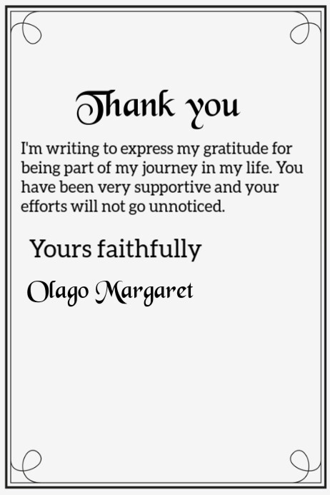 Thank you note frame. Template | PosterMyWall