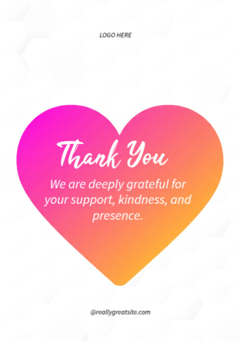 Thank You Note Poster Template – Appreciation & Gratitude Design ...