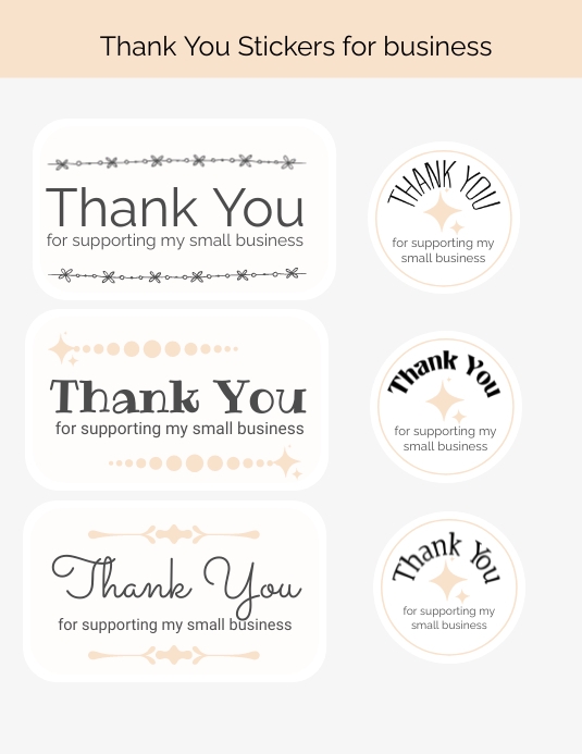 Thank you stickers for small business Template | PosterMyWall