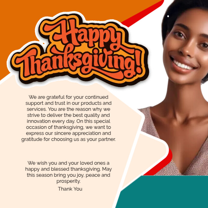 Thank You Thanksgiving Instagram Post Template | PosterMyWall