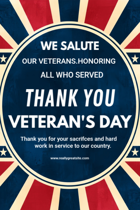 Thank you Veterans day poster 2025 Template | PosterMyWall