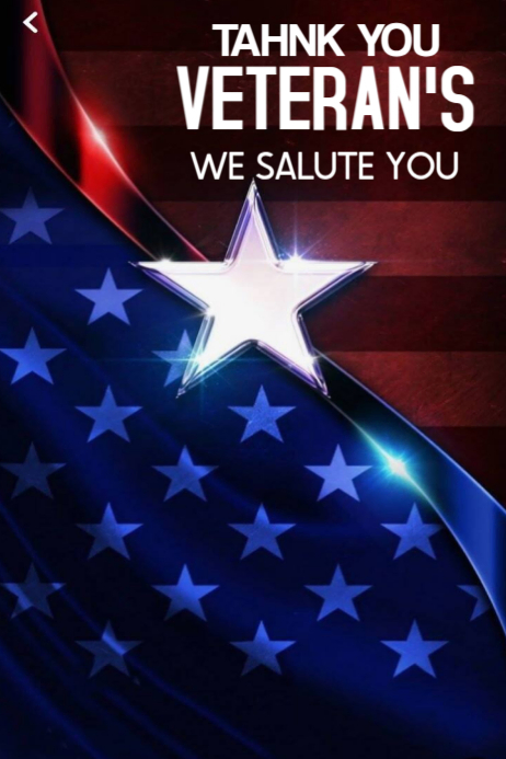 Thank you veterans we salute you Template | PosterMyWall
