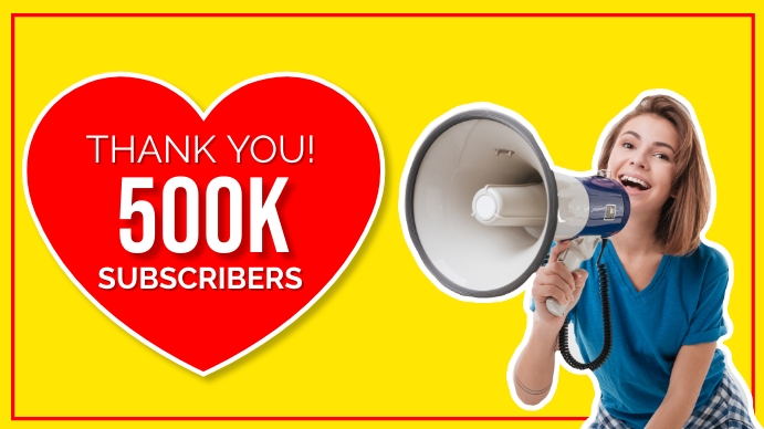 Thank you YouTube 500k Subscribers 2023 Template | PosterMyWall