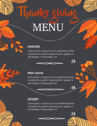 thankgiving menu card Template | PosterMyWall