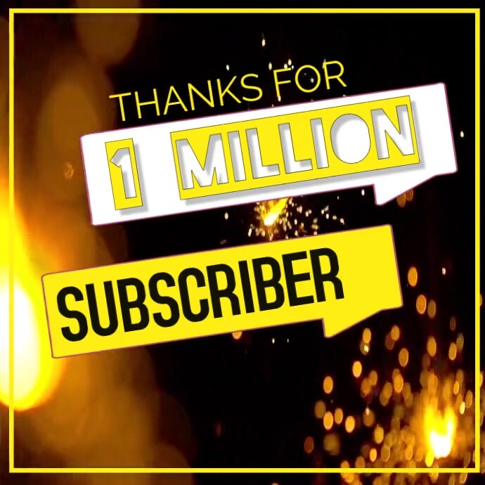 Thanks for 1 million subscriber Template | PosterMyWall