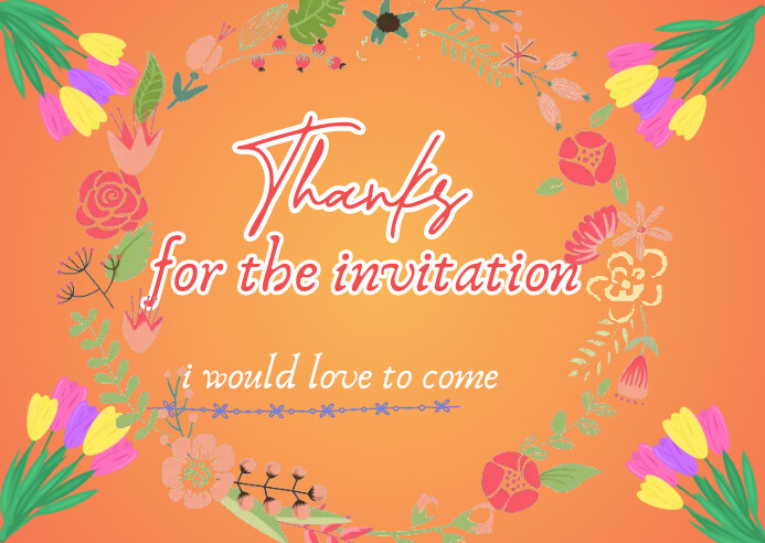 Thanks for the invitation postcard template | PosterMyWall