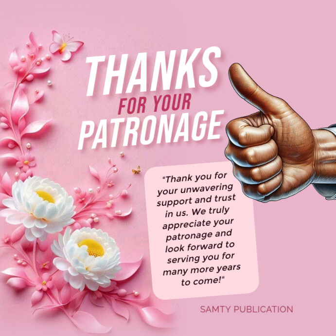 Copy of Thanks for your patronage | PosterMyWall