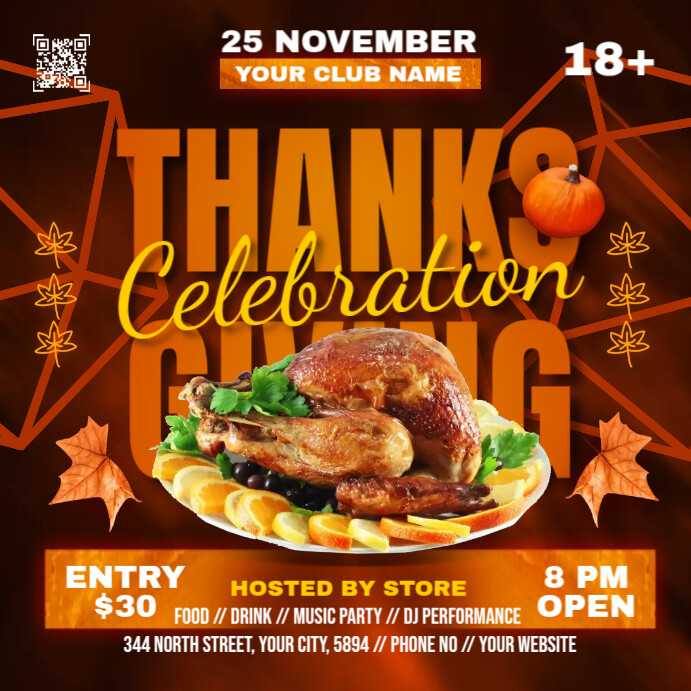 Thanks Giving Ads Template | PosterMyWall